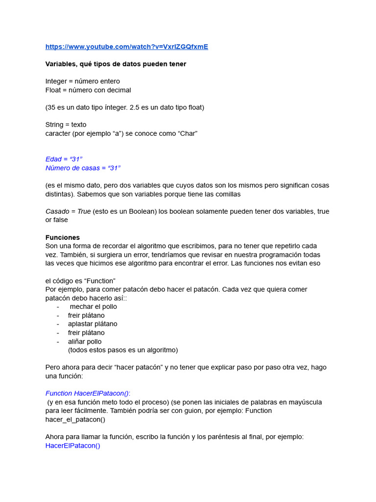 Introducción a Variables y Objetos | PDF | Algoritmos | Objeto (informática)