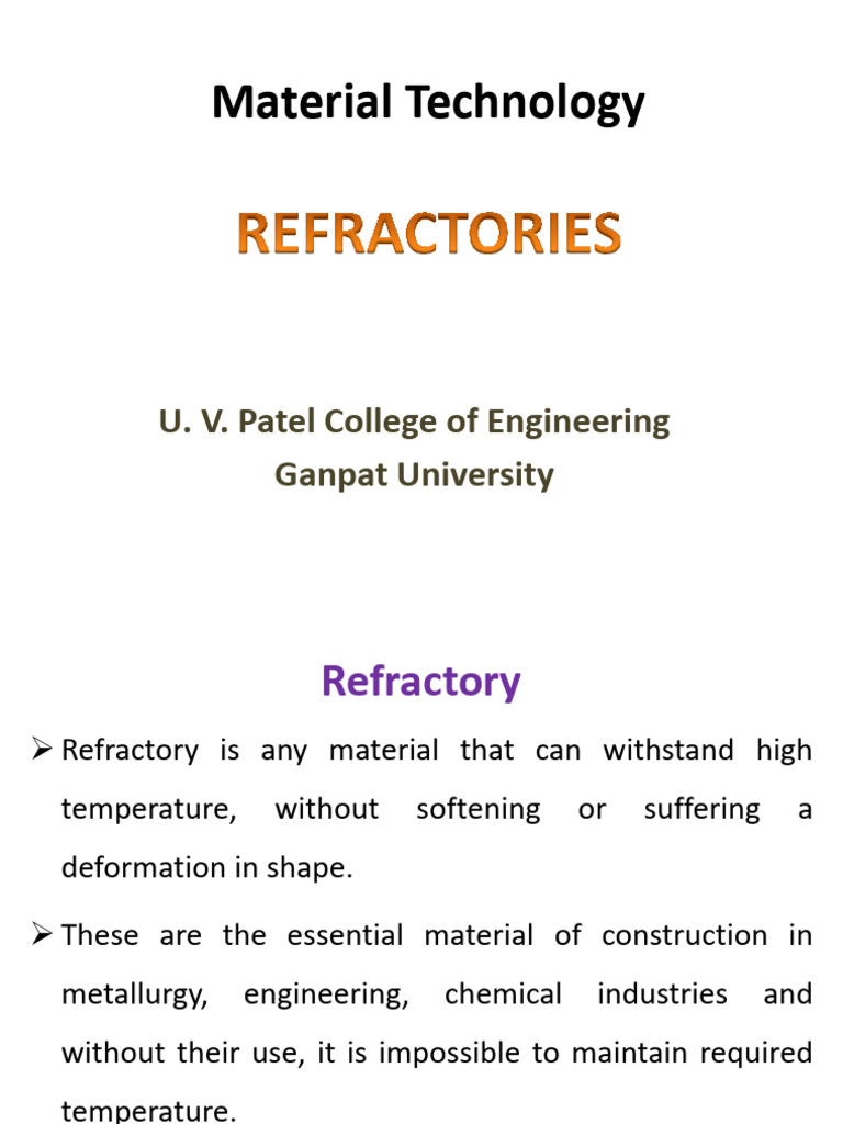 Refractories | PDF | Refractory | Aluminium Oxide