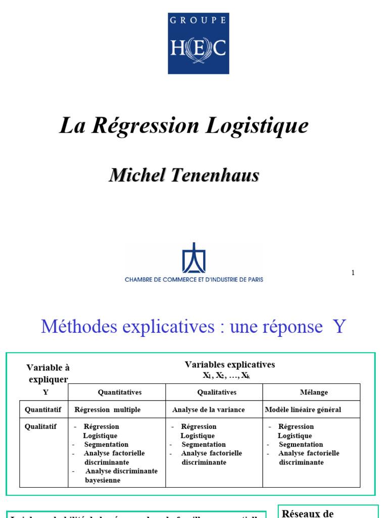 Regression Logistique | PDF | Analyse de régression | Sensibilité et ...