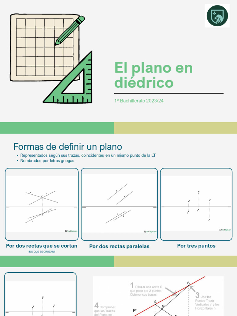 El Plano en Diédrico | PDF | Perpendicular | Geometría del plano euclidiano
