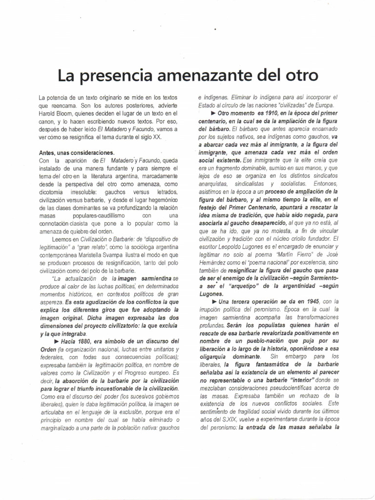 2a. La Presencia Amenazante Del Otro Comp | PDF