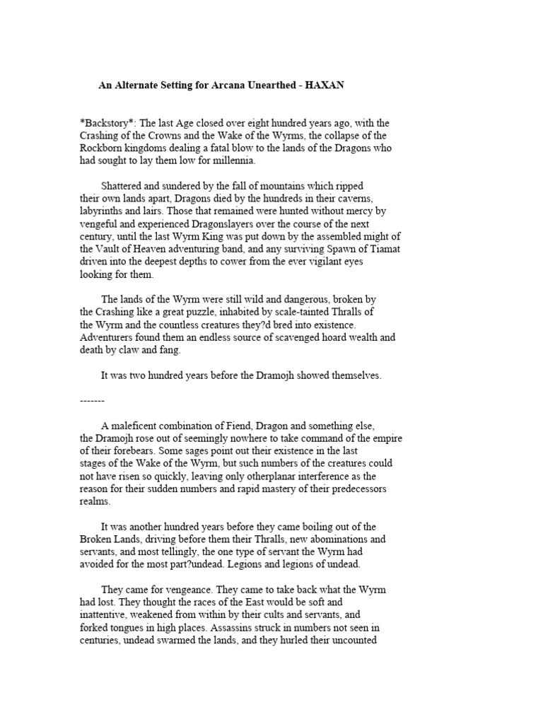 Haxan Setting | PDF | Witchcraft | Dwarf (Dungeons & Dragons)