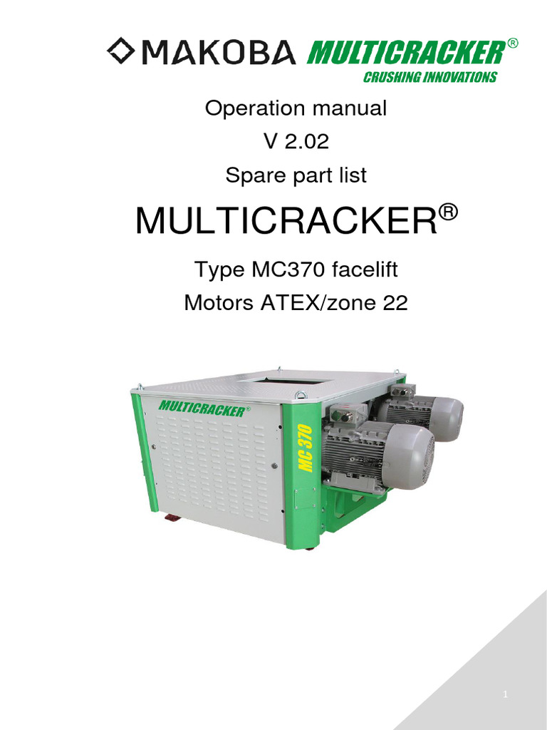 MC370 Operation Manual ATEX V 2-0-2 | PDF | Belt (Mechanical) | Bearing ...