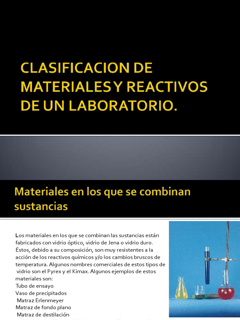 Materiales y Reactivos de Laboratorio | PDF | Lentes