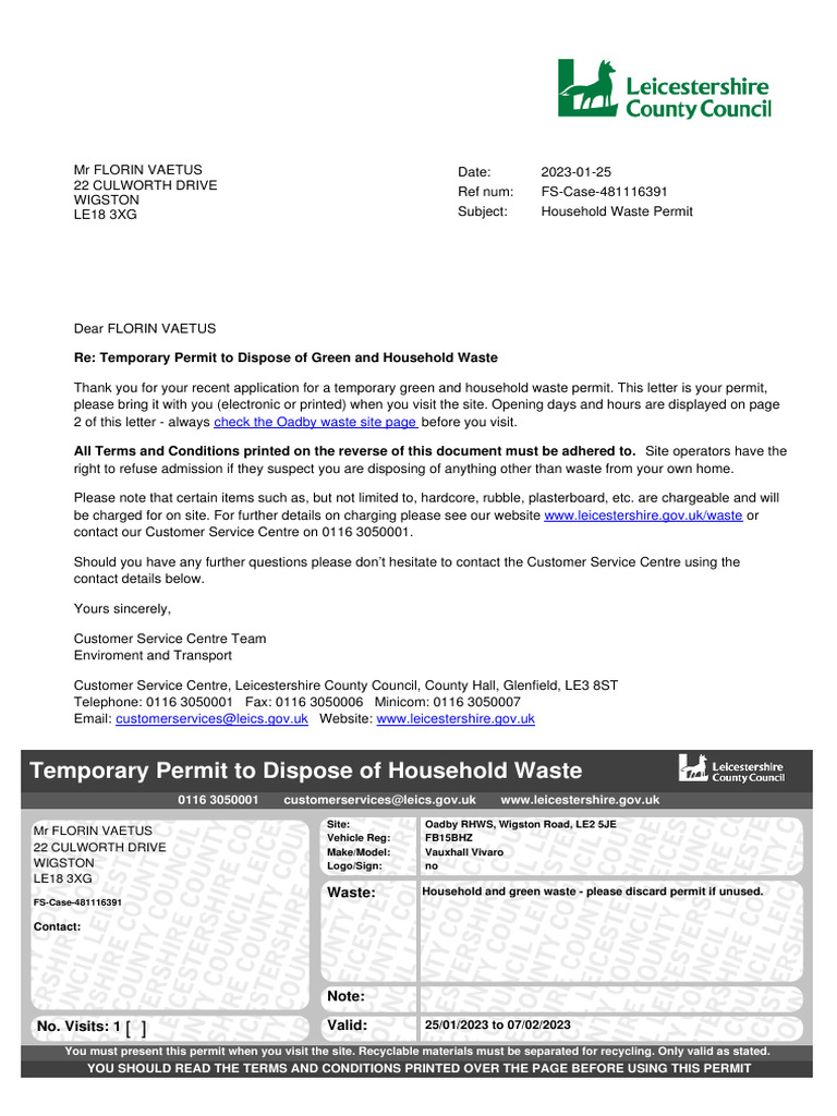 FS-Case-481116391 - Green and Household Permit | PDF | Recycling | Waste