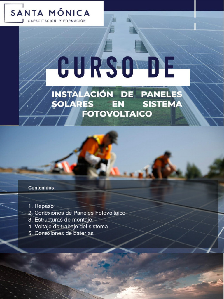 Conexiones y Montaje de Paneles Fotovoltaicos | PDF | Panel solar ...