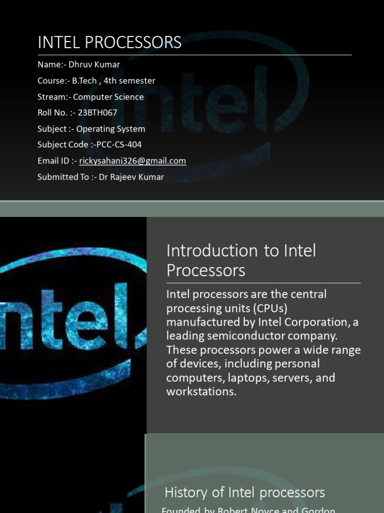 Dhruv Kumar (OS) | PDF | Intel | Microprocessor