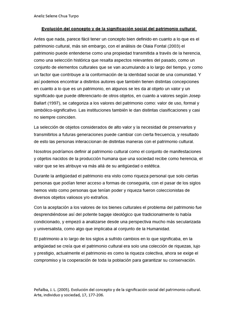 Evolución Del Concepto y de La Significación Social Del Patrimonio Cultural | PDF | Bienes (Ley ...