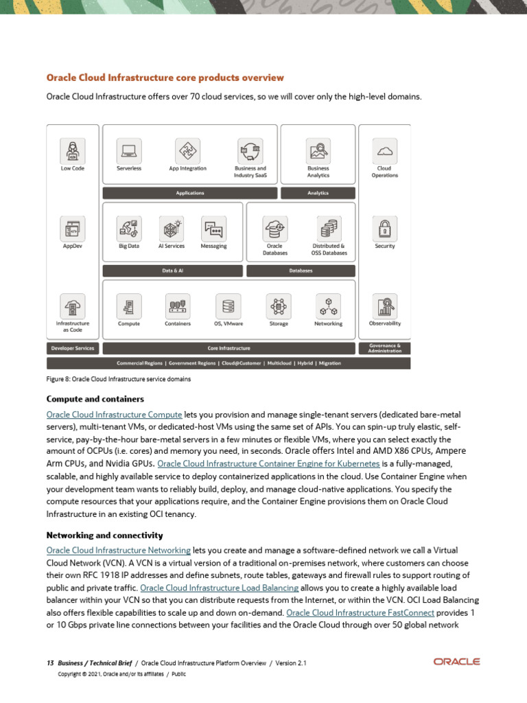 Oci Platform Overview 13 15 | PDF | Cloud Computing | Oracle Corporation