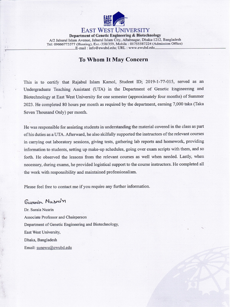 UTA Certificate | PDF