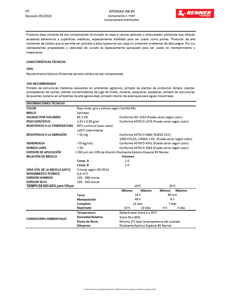 BT EPOMAX HB 85 (2023) | PDF | Materiales