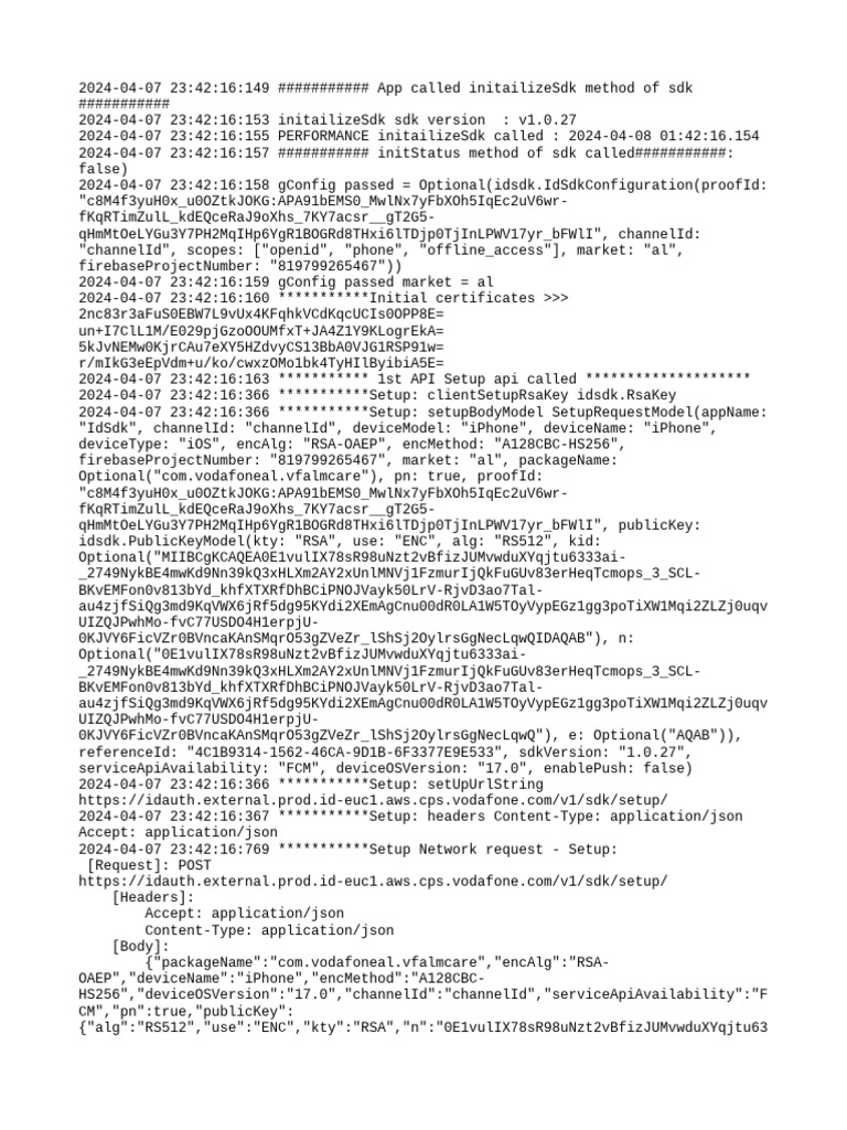 Id SDK Logs | PDF | Ios | Computing