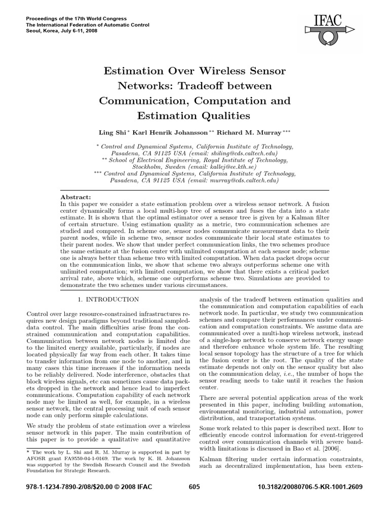 FULLTEXT01 | PDF | Computer Network | Kalman Filter
