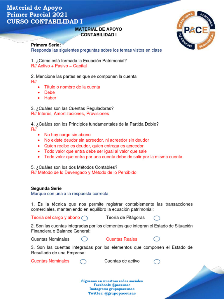 PRIMER PARCIAL, CONTABILIDAD I. 2021CZXC | PDF | Contabilidad | Economias