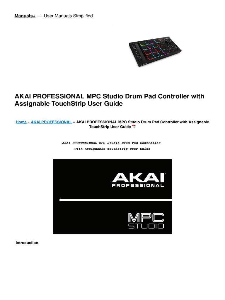MPC Studio Drum Pad Controller With Assignable Touchstrip Manual | PDF | Computing | Software