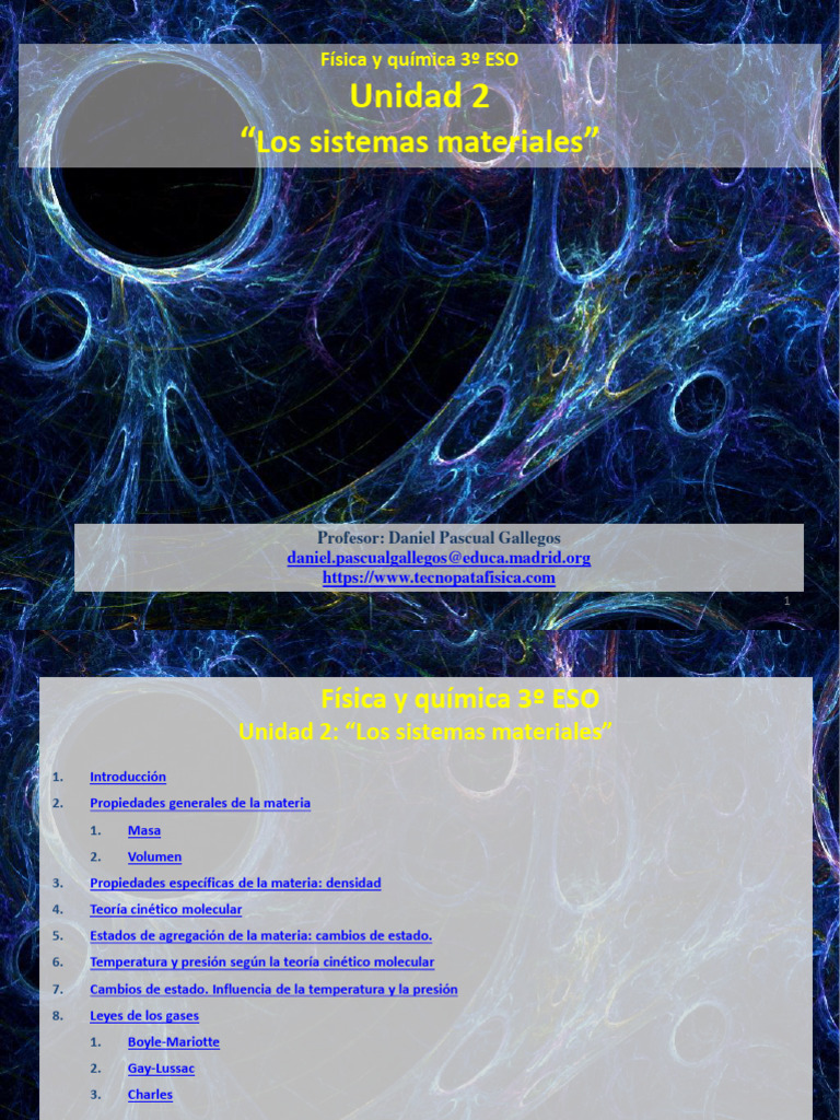 Unidad2_Sistemasmateriales | PDF | Gases | Temperatura