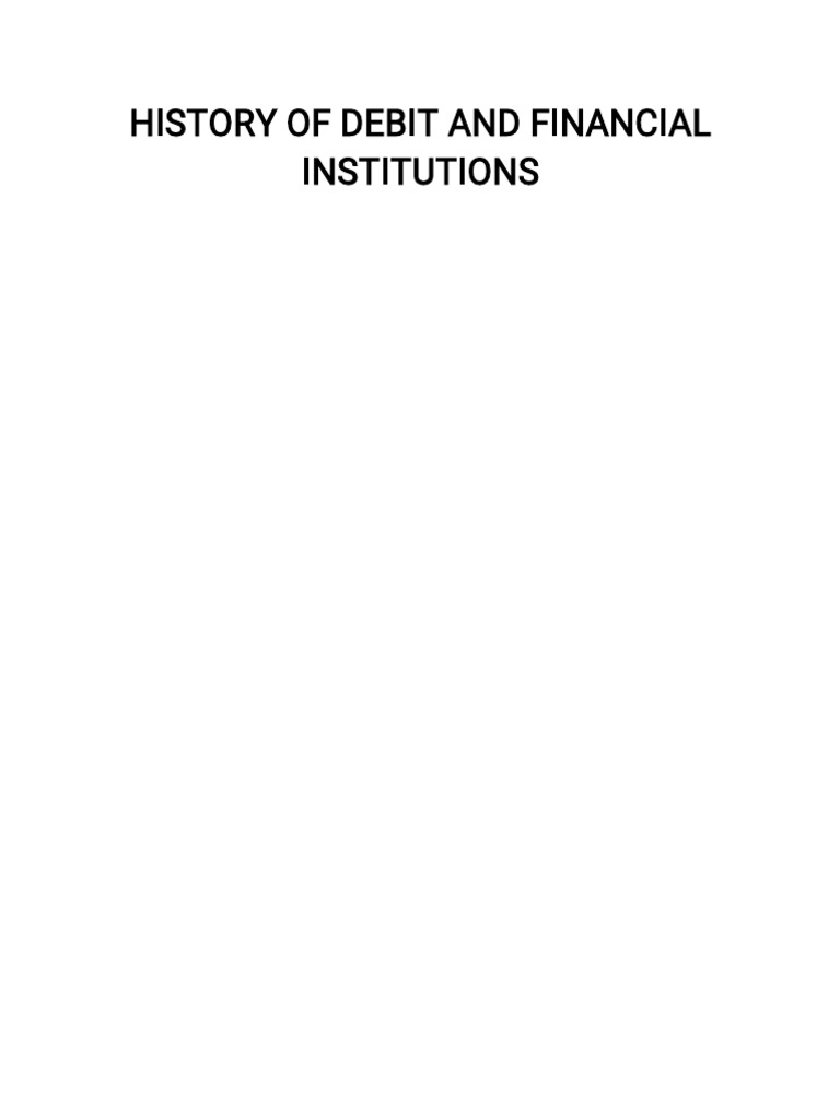 History of Debit | PDF | Debit Card | Automated Teller Machine