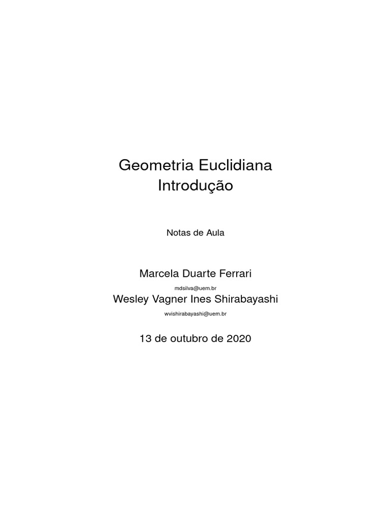 Apostila de Geometria Euclidiana | PDF | Grupo (Matemática) | Linha (Geometria)