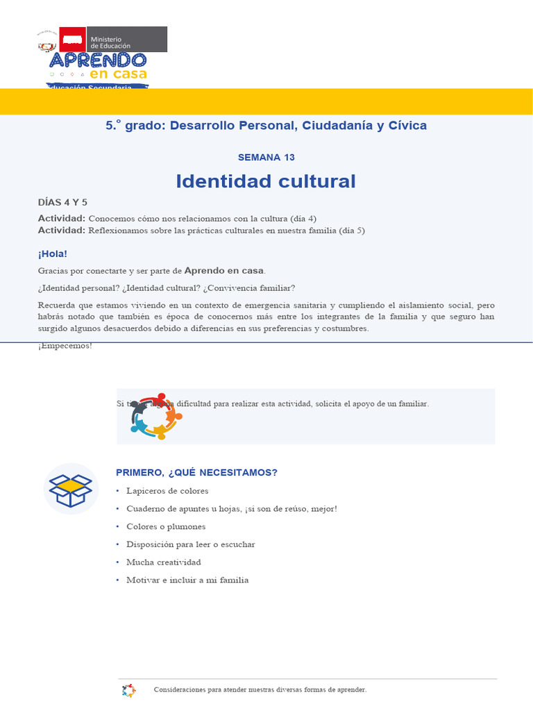 Sesion de Clase Identidad Cultural | PDF