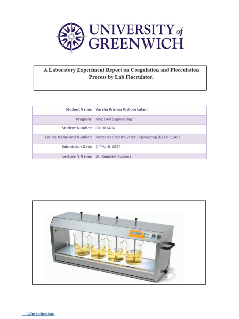Waste Water Lab Pdf Experiment