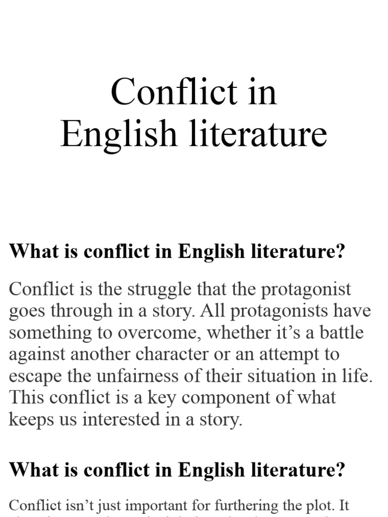Conflict In English Literature Pdf To Kill A Mockingbird Frankenstein