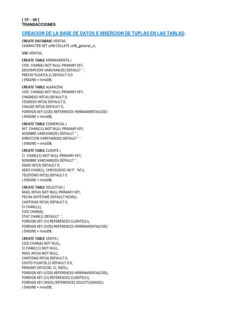 TP09 (Ejemplos) | PDF | Bases de datos | Software de gestión de datos