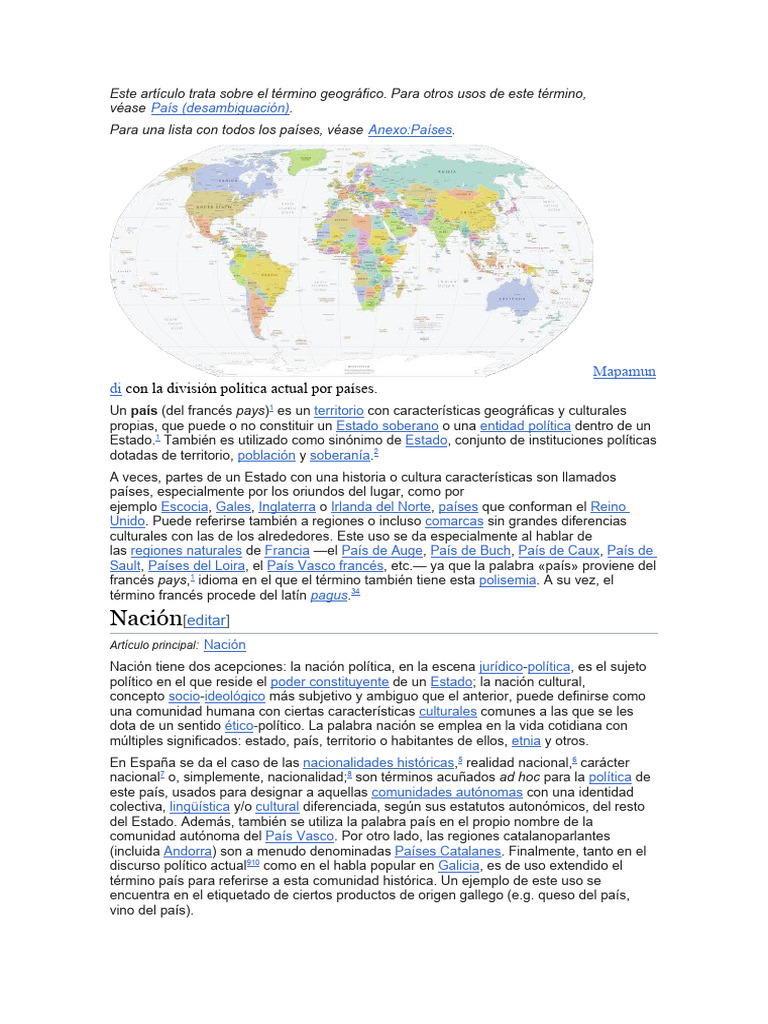 Los Paises | PDF | Relaciones Internacionales | Nación