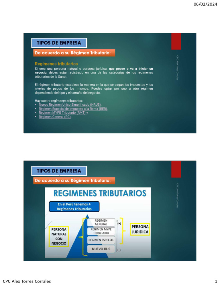 Regímenes Tributarios - Est | PDF | Impuestos | Documento de identidad