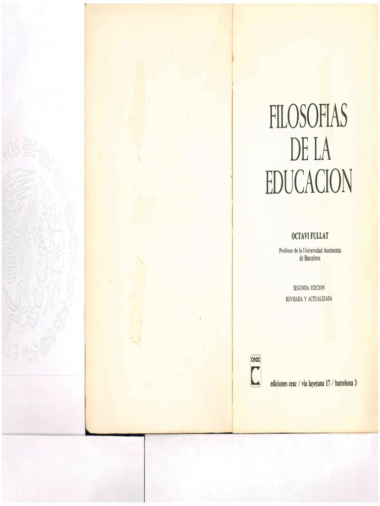 Filosofias de La Educacion | PDF