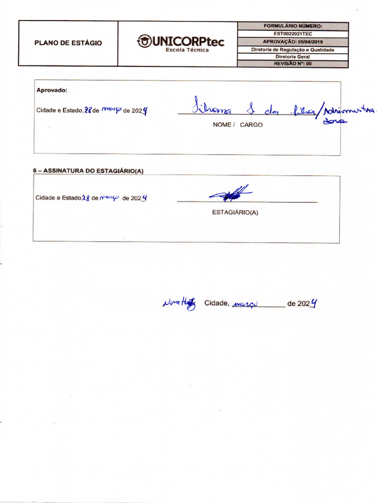 plano de estagio 2 | PDF