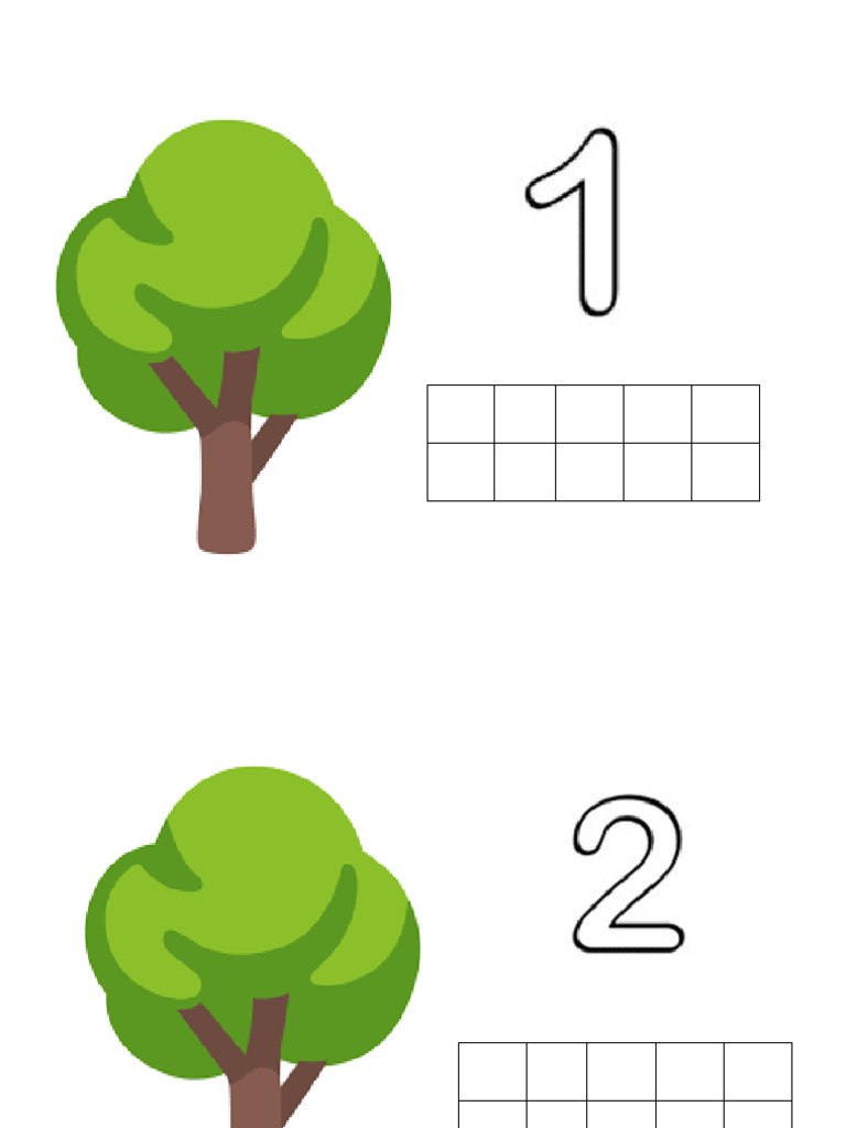 Números Del 1 Al 10 Arbol | PDF