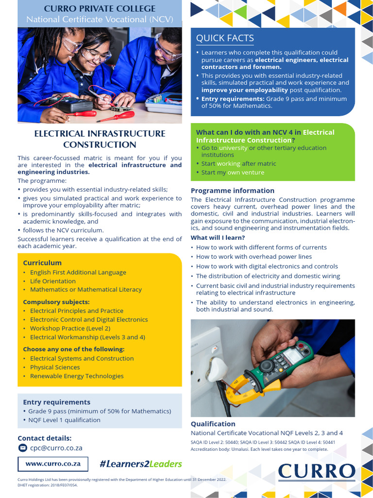NCV Electrical Factsheet 2020 01 | PDF | Vocational Education ...