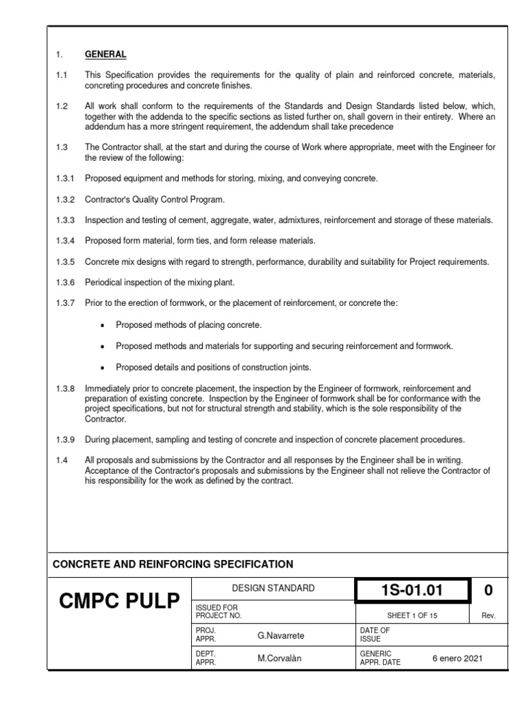 CMPC Pulp: General | PDF | Concrete | Cement
