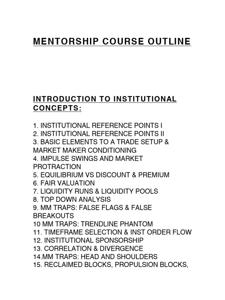 Mentorship Course Outline | PDF