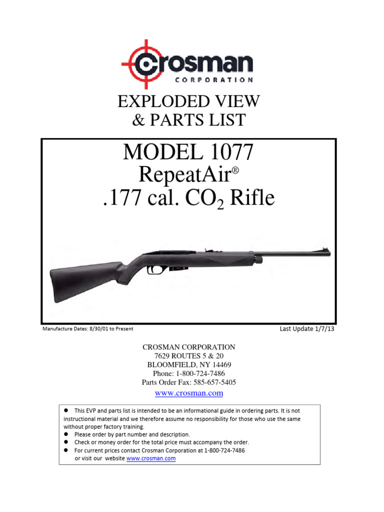 Crosman 1077 Series Exploded View EN-min | PDF | Firearms | Projectile ...