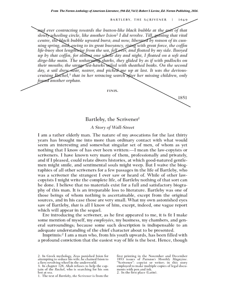Bartleby The Scrivener | PDF | Bartleby, The Scrivener