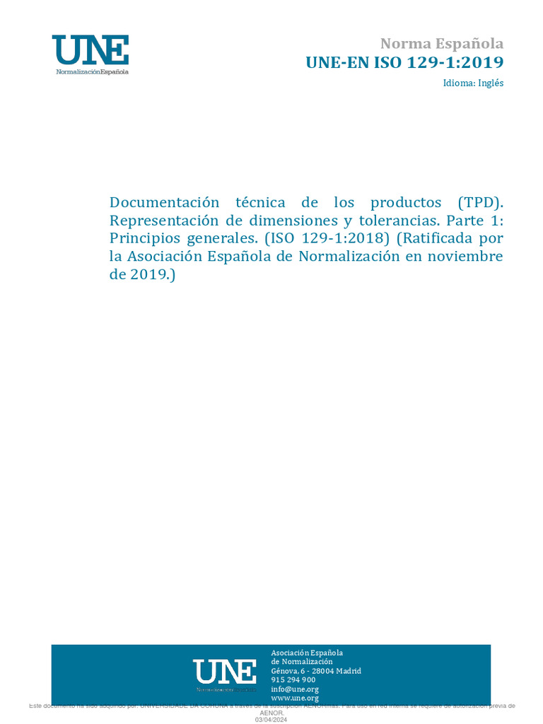 Une-En Iso 129-1 2019 | PDF | Regulación