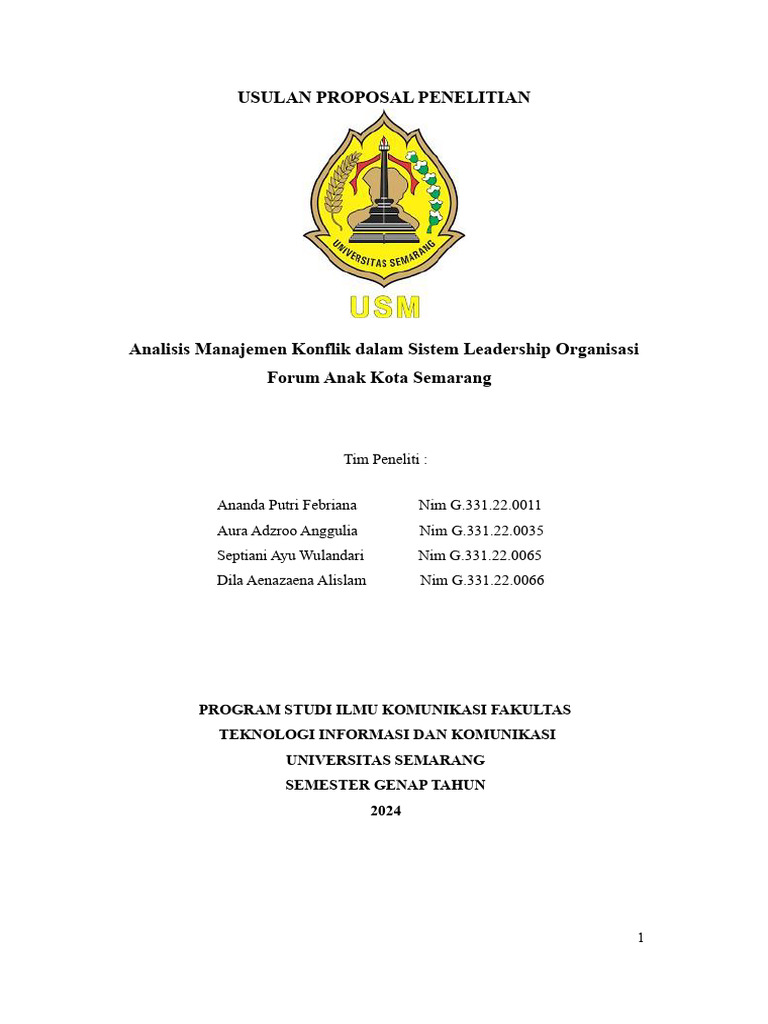 Usulan Proposal Penelitian | PDF | Karier & Perkembangan