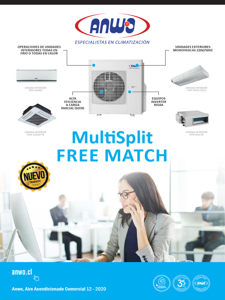 Ficha Tecnica Multisplit Anwo | Descargar gratis PDF | Aire acondicionado | Cantidades fisicas