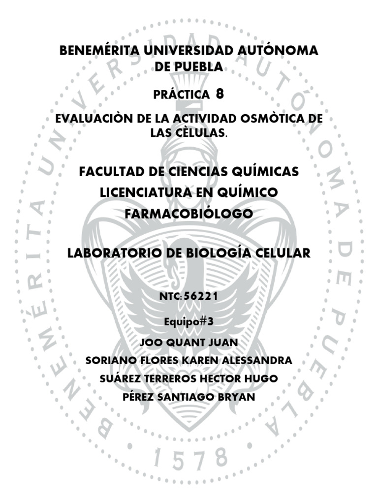 Práctica 8 | PDF | Ósmosis | Biología