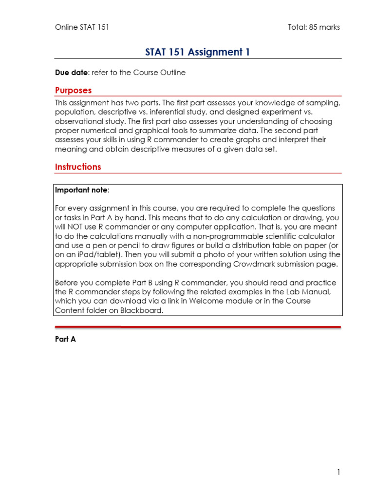 Assignment 1 | PDF | Statistics | Statistical Analysis