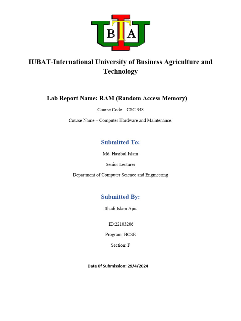Ram Assignment Download Free Pdf Hard Disk Drive Random Access Memory