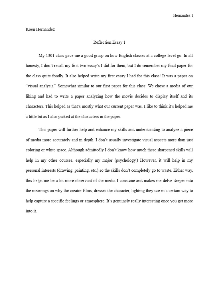 College English Class Reflections | PDF