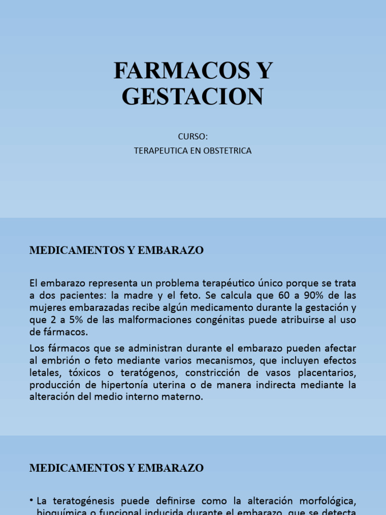 2 Farmacos y Gestacion | Descargar gratis PDF | El embarazo | Medicamentos con receta