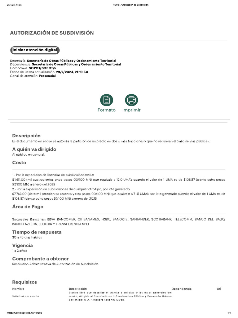 RUTS - Autorización de Subdivisión | PDF