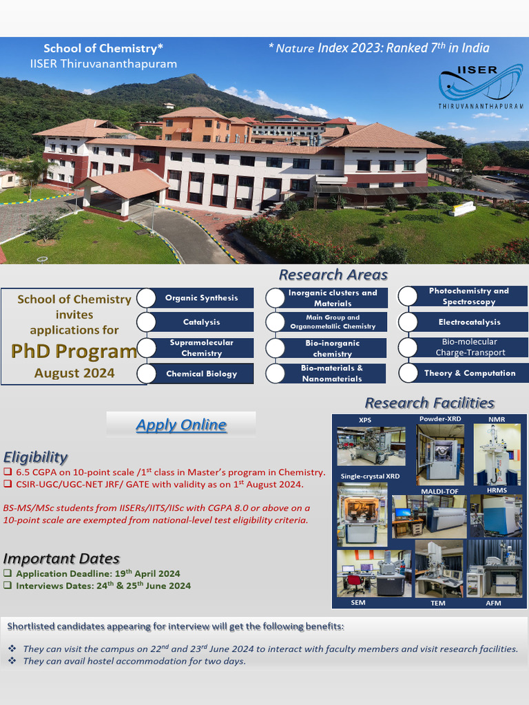 PHD - Flyer-August 2024 | Download Free PDF | Chemistry | Physical Sciences