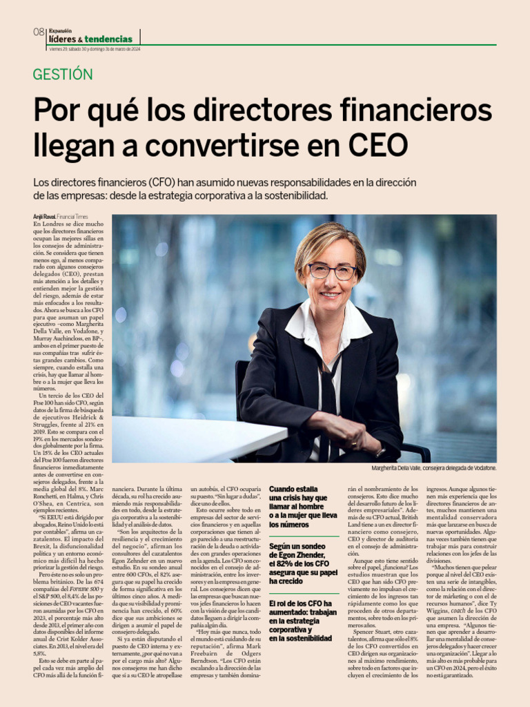 Por Qué Los CFO Llegan A Convertirse en CEO | PDF | Director Ejecutivo | Economias