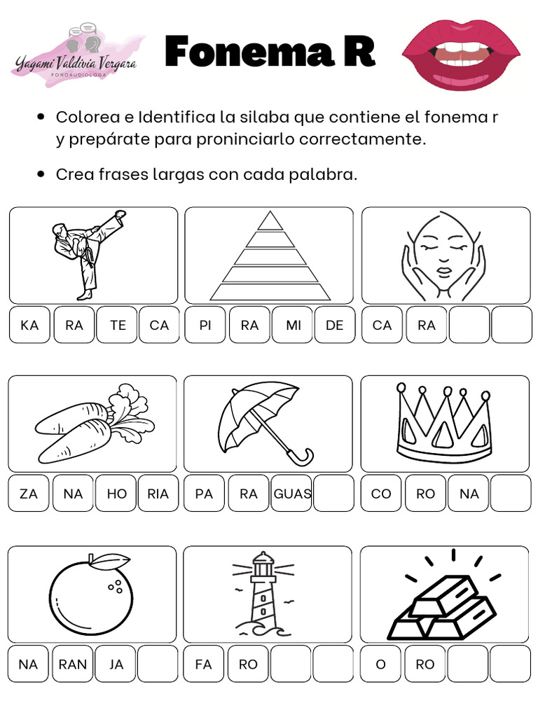 Conciencia Fonema R, S para Colorear | PDF | Fonología | Fonética