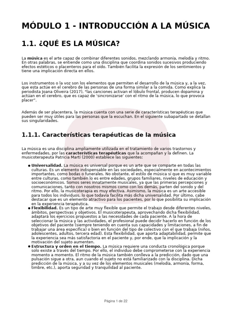 Modulo 1 Introduccion A La Musica | Descargar gratis PDF | Periodo Clásico (Música ...