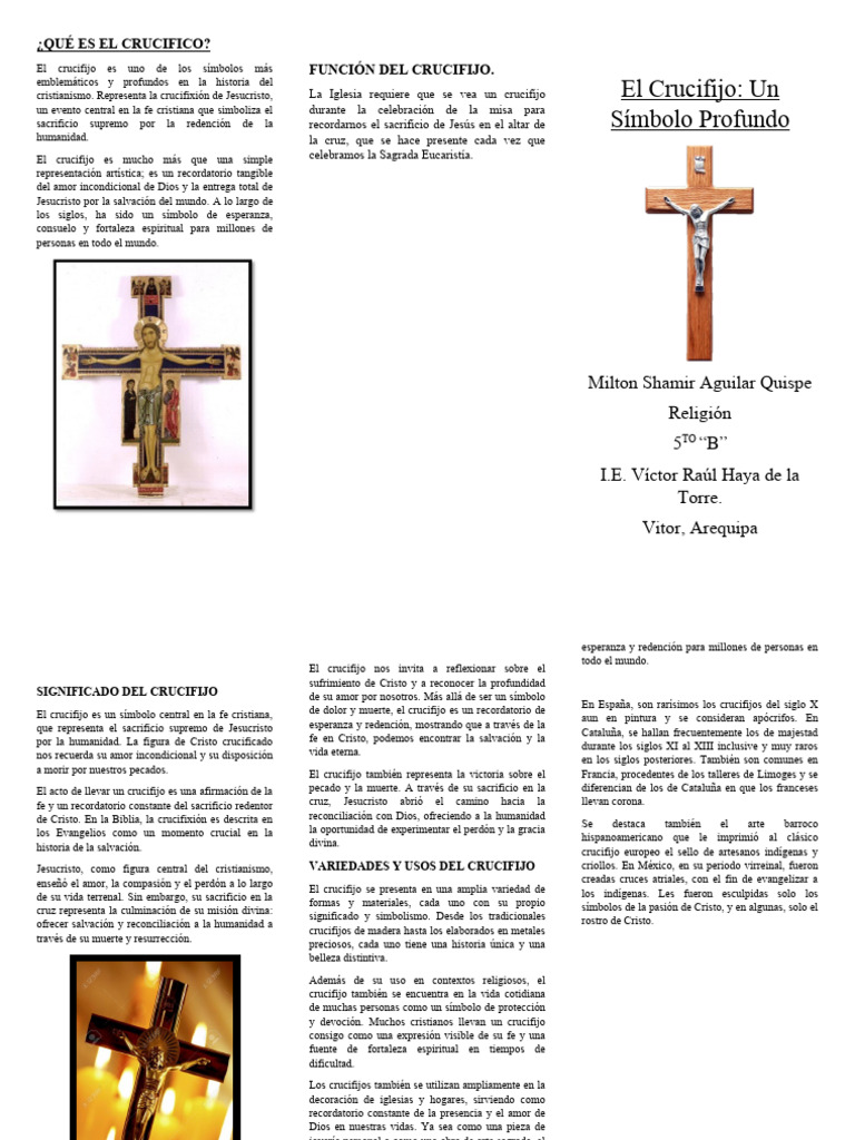 Triptico CRUCIFIJO | Descargar gratis PDF | Salvación | Creencia religiosa y doctrina